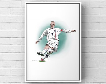 David Beckham ART PRINT Manchester United Legend Football - Etsy