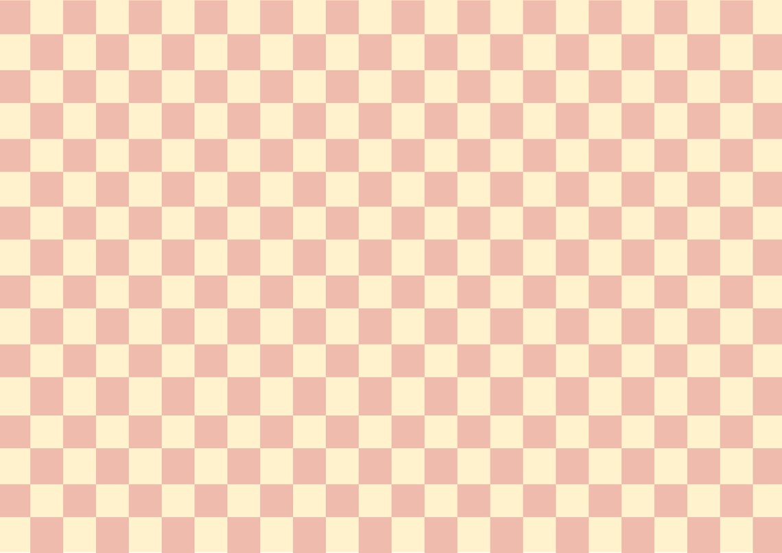 Cool Cream and Pink Checkered Seamless Background Groovy Pattern ...