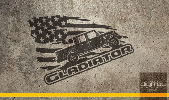 SVG For Gladiator Jeep Logo American Flag SVG 4x4 Vector | Etsy