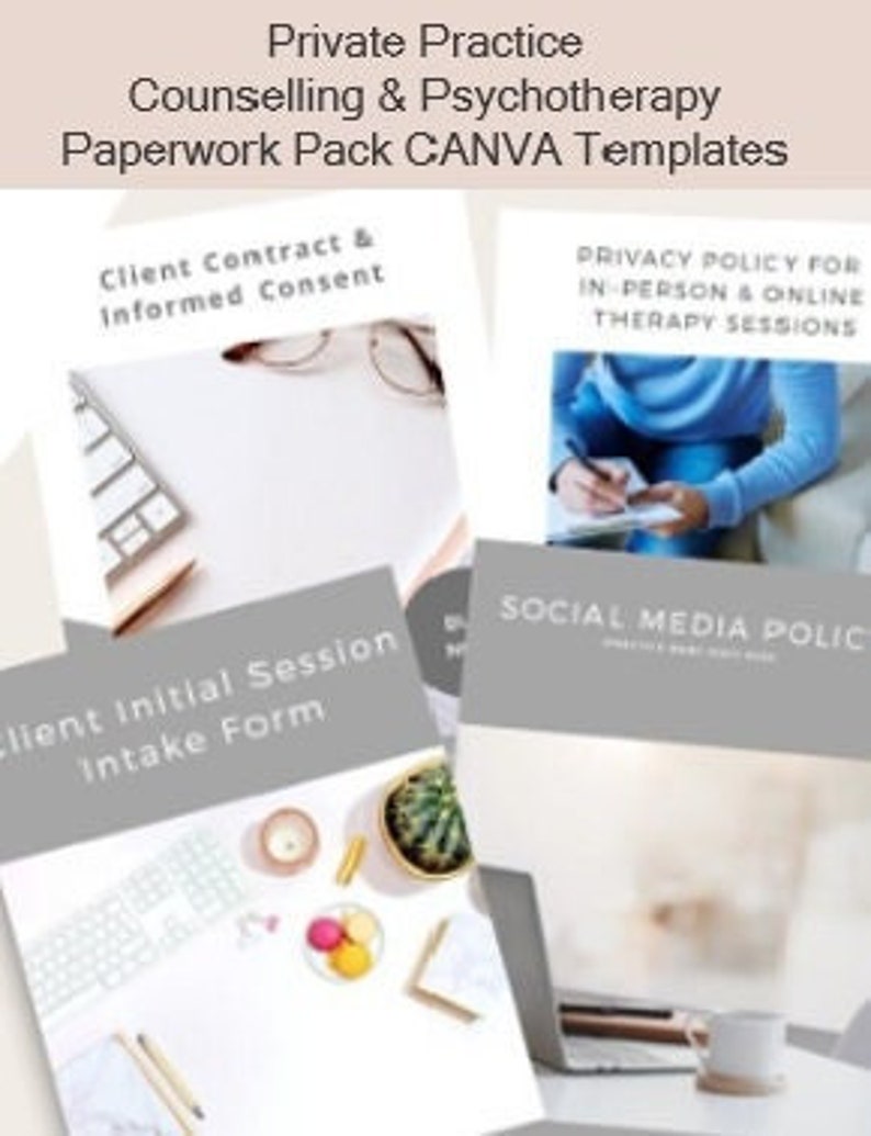 Private Practice Counselling & Psychotherapy Paperwork Pack CANVA ...