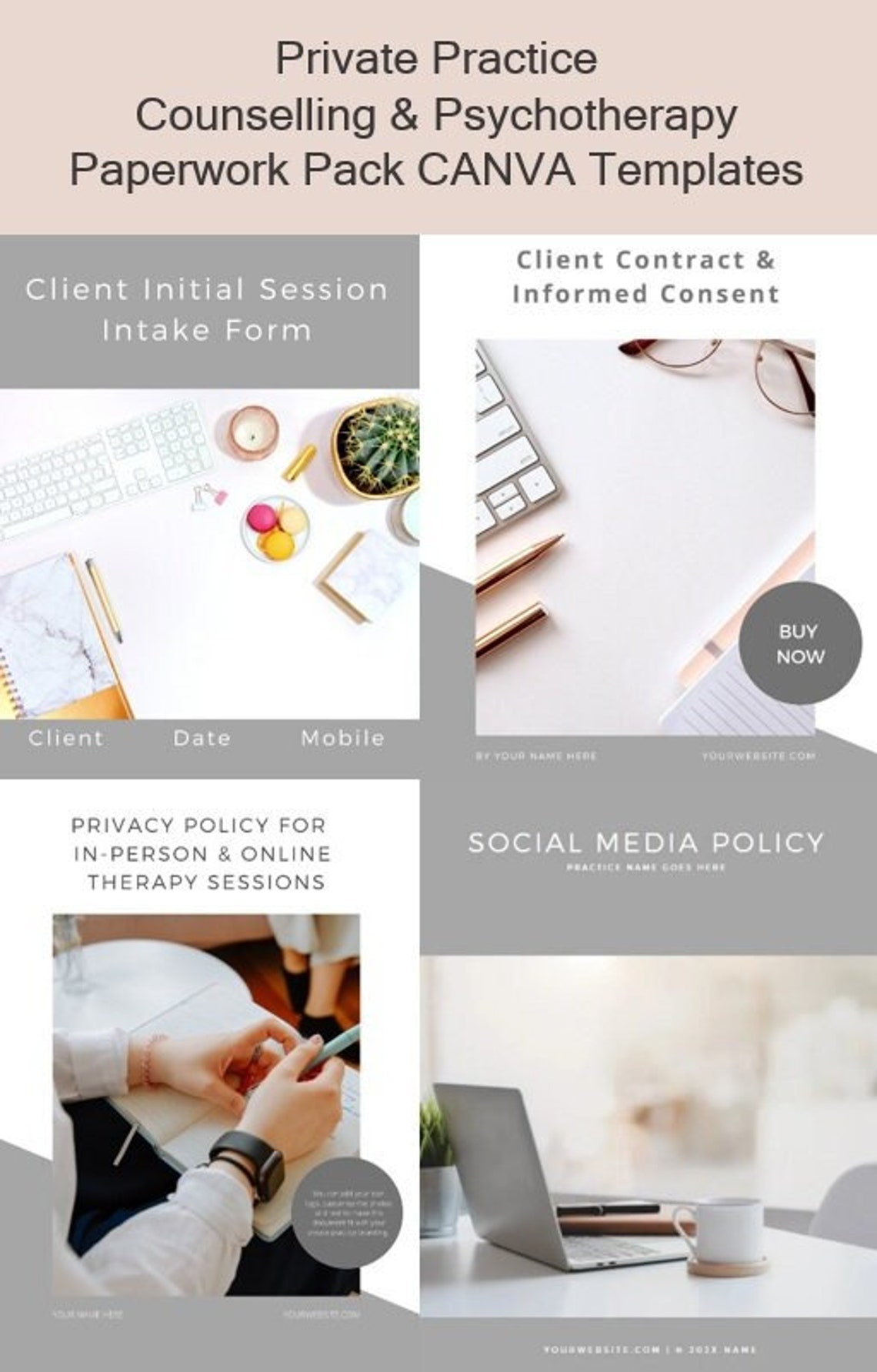 Private Practice Counselling & Psychotherapy Paperwork Pack CANVA ...