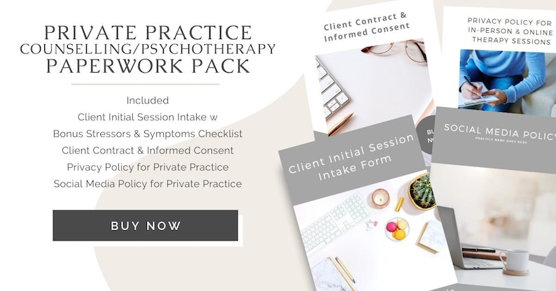 Private Practice Counselling & Psychotherapy Paperwork Pack CANVA ...