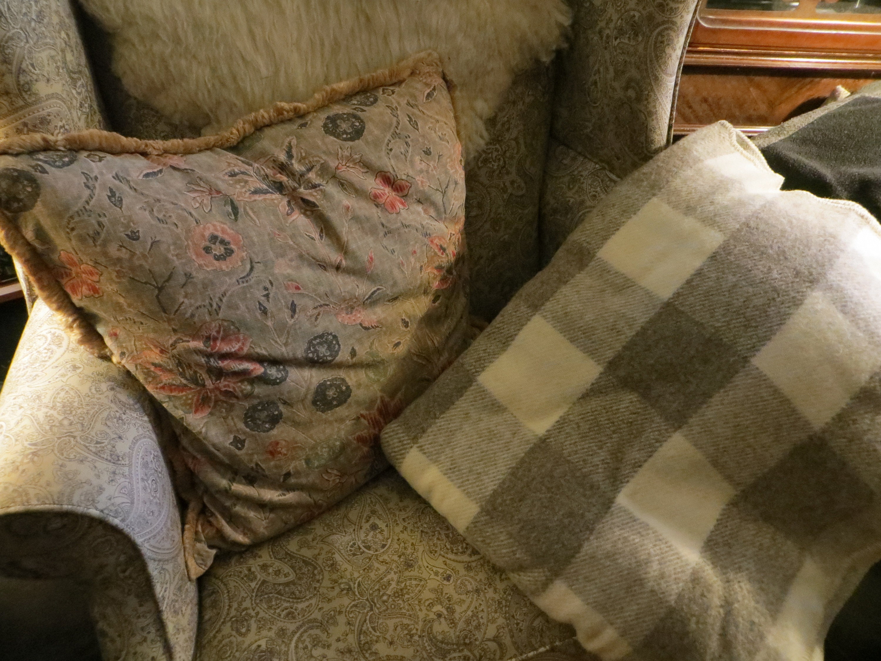 Wool Throws Available in Dark and Light Gray Tweed With Cream Stripes ...