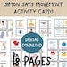 Simon Says Activity Cards | 18 Pages | Movement Flash Cards | Instant ...