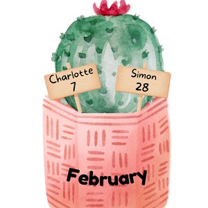 Cactus Classroom Birthday Wall | Boho Decor (PNG + PDF) - Etsy