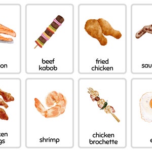 English Food Flash Cards | 104 Cards | Printable Food Flash Cards ...