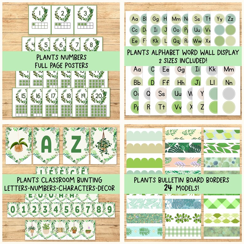 Plants Classroom Bundle PNG PDF Powerpoint Editable Natural Colors ...