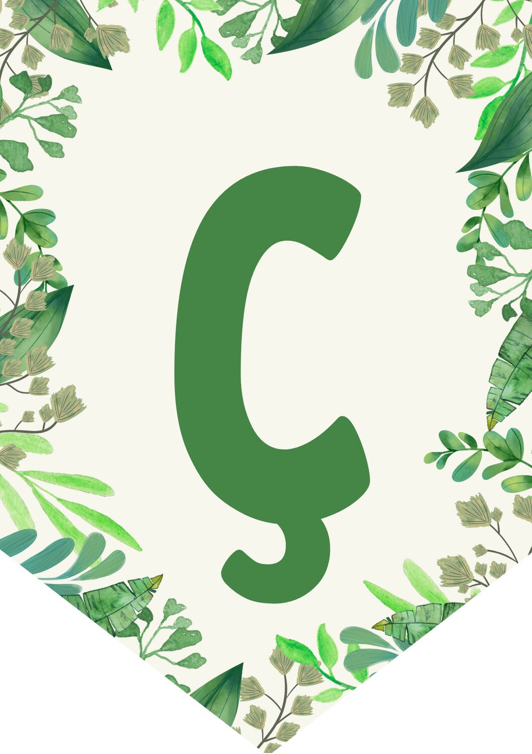 Plants Classroom Bunting Banner Letters PNG PDF Natural Colors ...