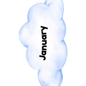 Rainbow Clouds Raindrops Classroom Birthday Wall | PNG + PDF | Natural ...