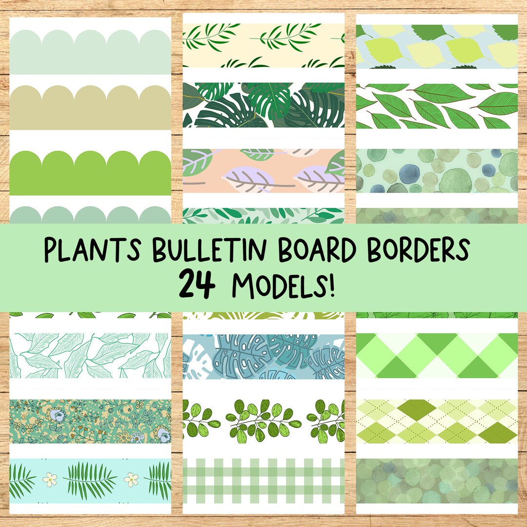 Plants Classroom Bulletin Board Border | PNG | Natural Colors Classroom ...