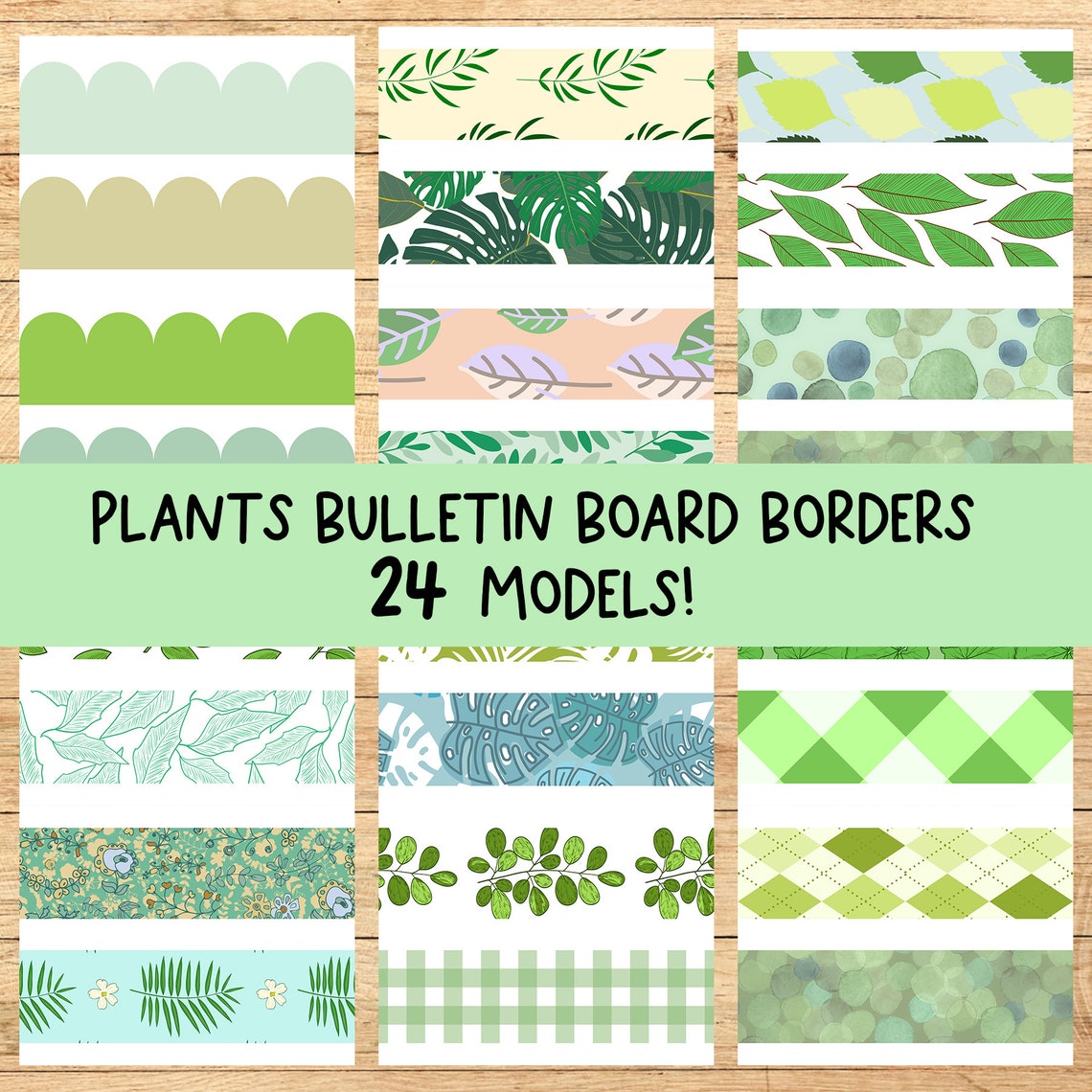 Plants Classroom Bulletin Board Border | PNG | Natural Colors Classroom ...