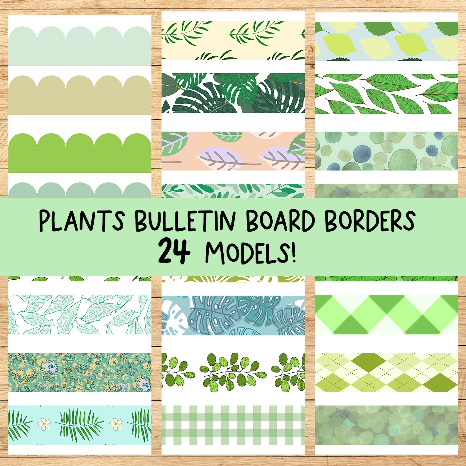 Plants Classroom Bulletin Board Border | PNG | Natural Colors Classroom ...
