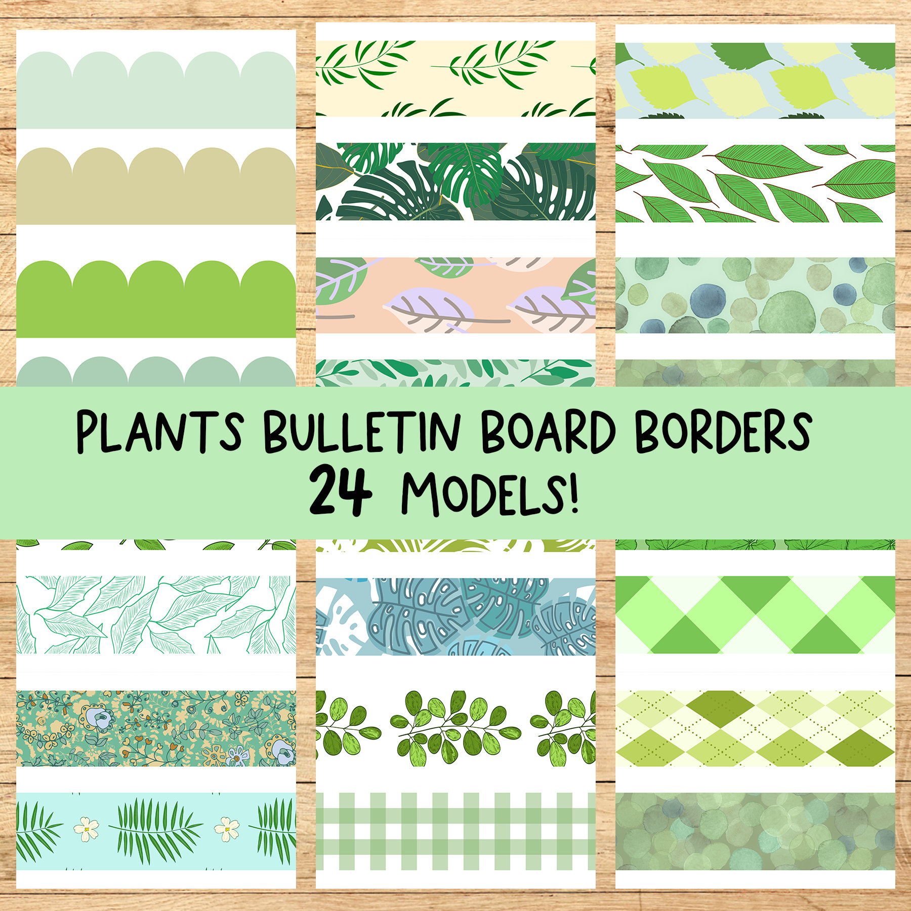 Plants Classroom Bulletin Board Border | PNG | Natural Colors Classroom ...