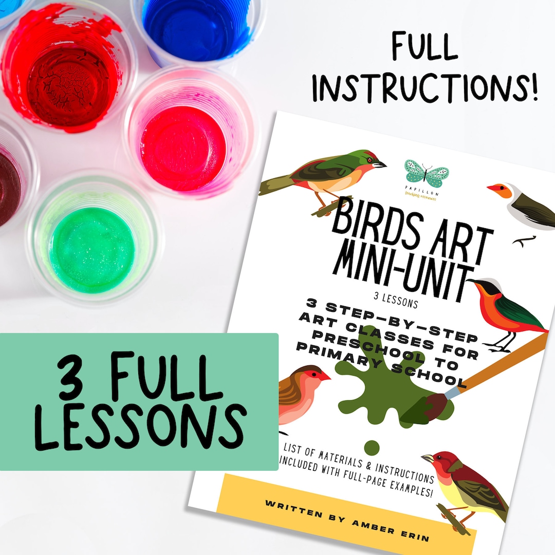 Birds Art Lessons Mini-unit | 3 Art Lessons | Step-by-step Full ...