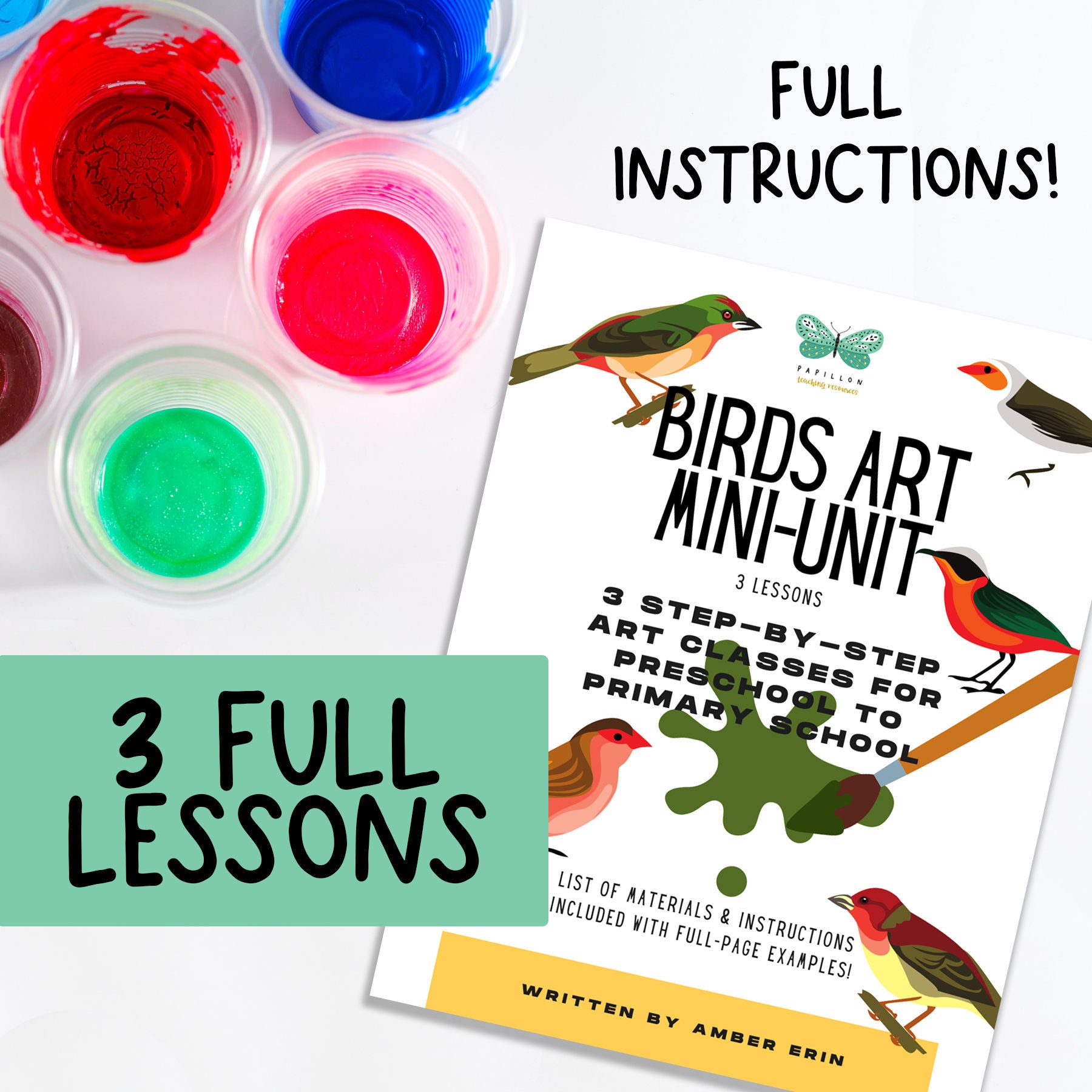 Birds Art Lessons Mini-unit | 3 Art Lessons | Step-by-step Full ...