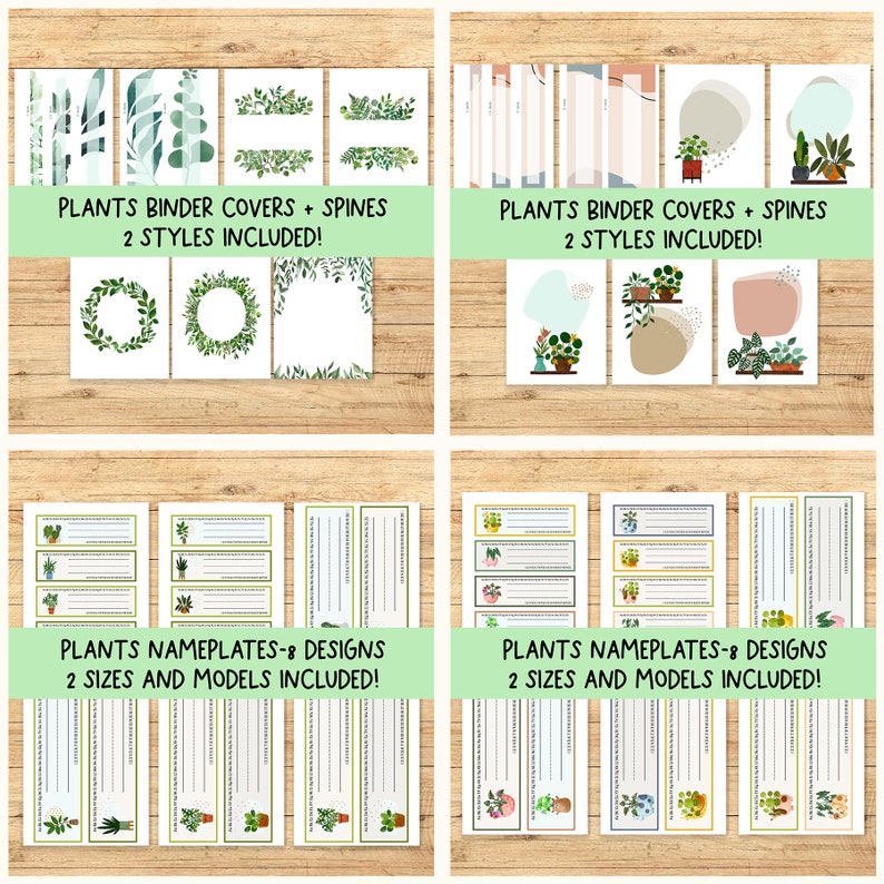 Boho Plants Classroom Decor Bundle | Natural Colors (PNG + PDF) - Etsy