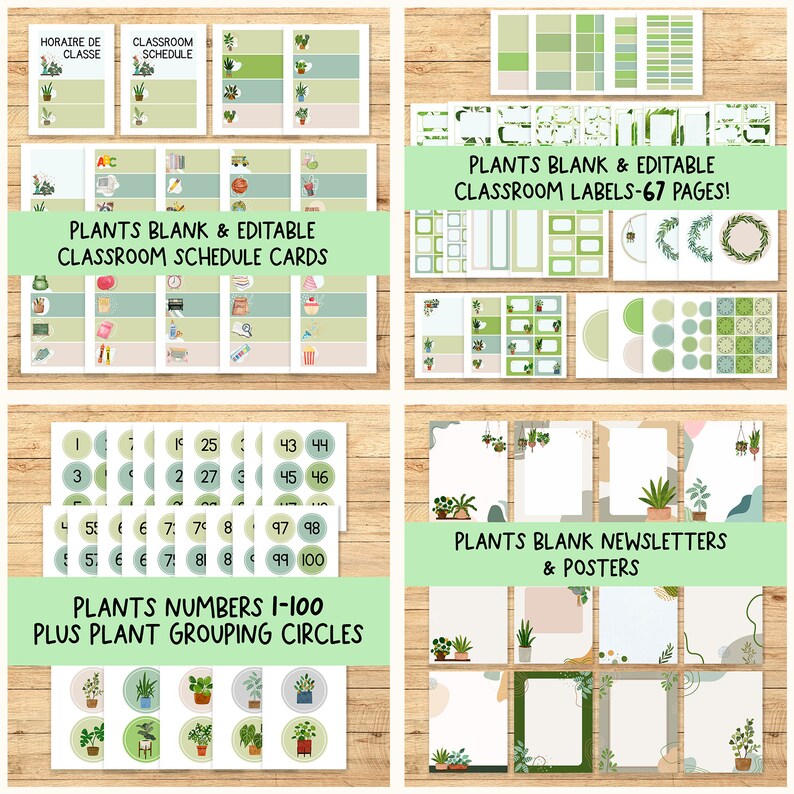 Plants Classroom Bundle PNG PDF Powerpoint Editable Natural Colors ...