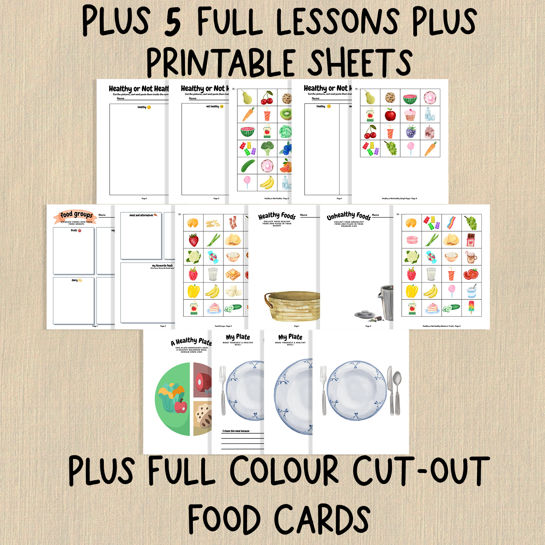 Food Group Printable Cards | Nutrition Curriculum | Printable Food ...