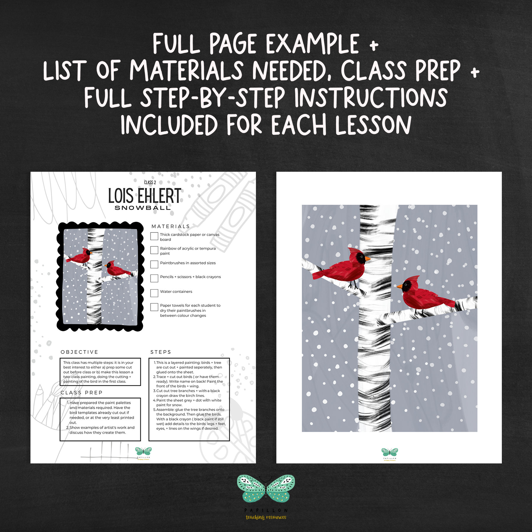 Birds Art Lessons Mini-unit | Step-by-step Instructions (digital ...