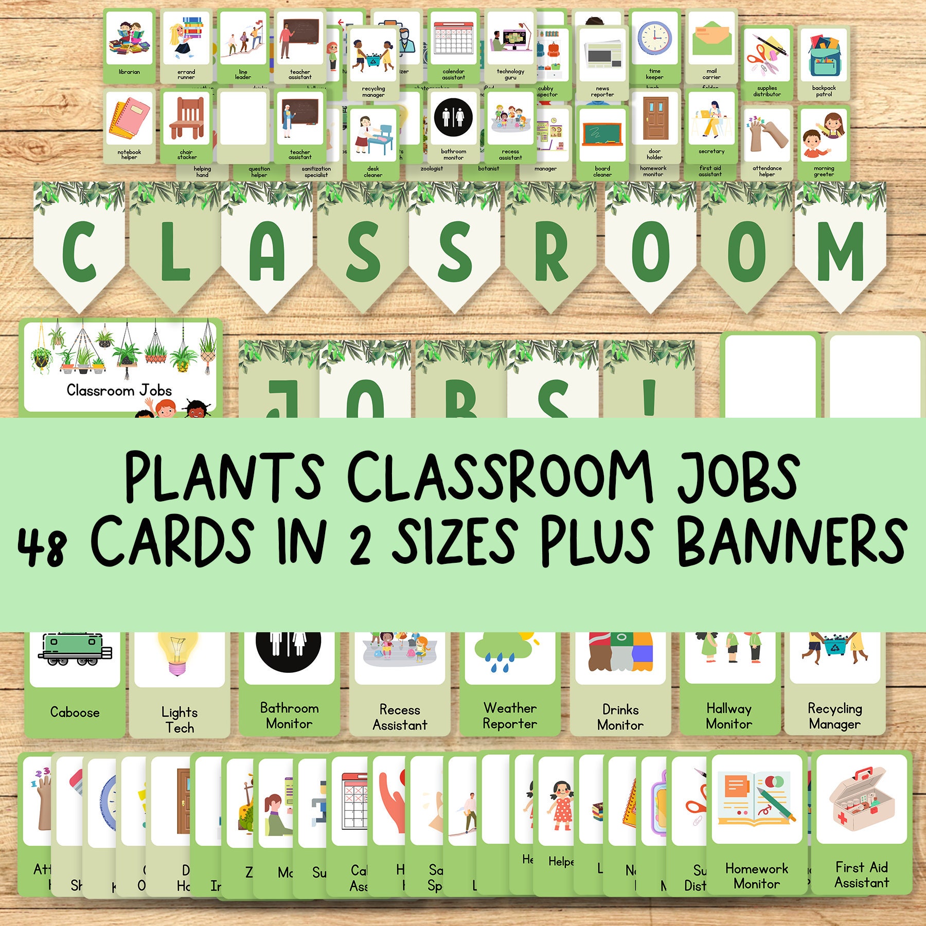 Plants Classroom Jobs Bundle | PNG + PDF + Powerpoint | Editable ...