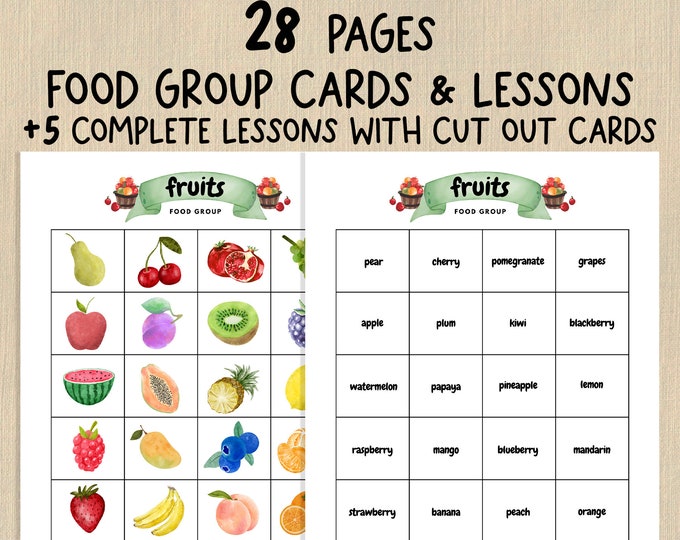 Food Group Printable Cards Nutrition Curriculum Printable Food Flash ...