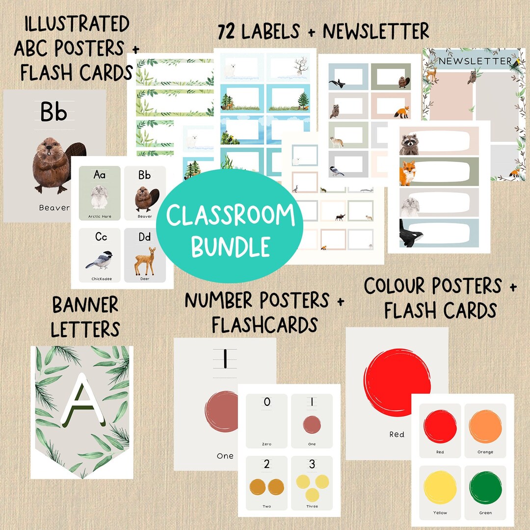 Illustrated North American Animals Classroom Huge Bundle + BONUS Games ...
