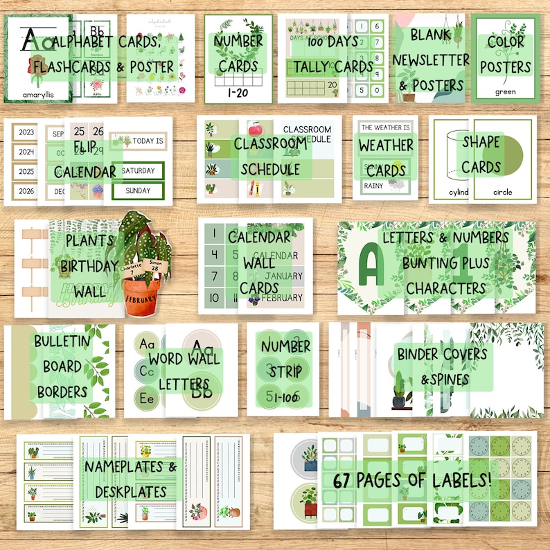 Plants Classroom Bundle | PNG + PDF + Powerpoint | Editable | Natural ...