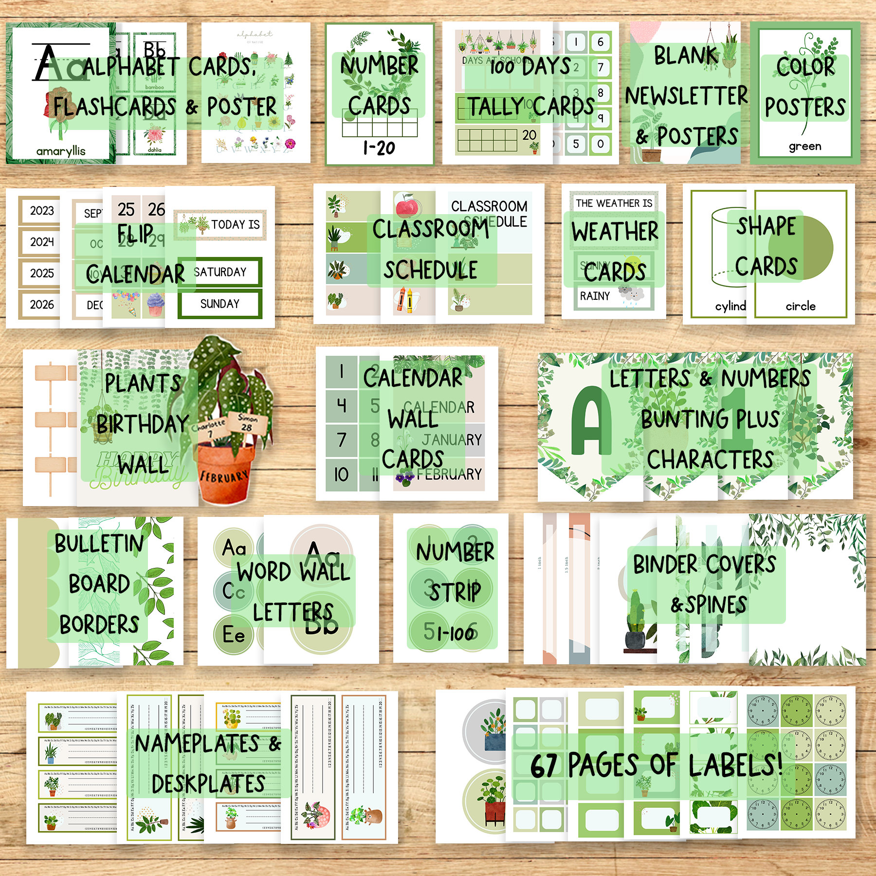 Plants Classroom Bundle | PNG + PDF + Powerpoint | Editable | Natural ...