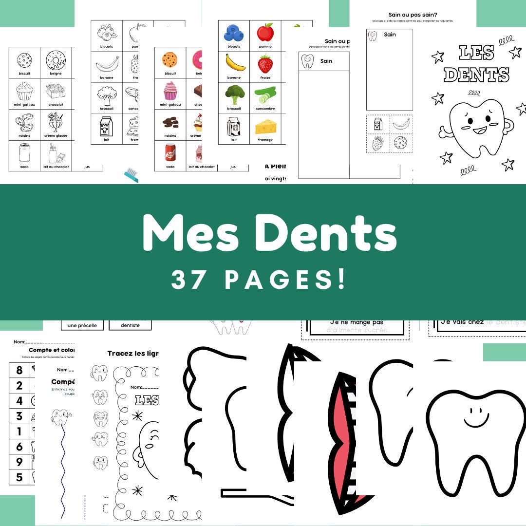 Les Dents | French Teeth Unit | Preschool | Daycare | Kindergarten ...