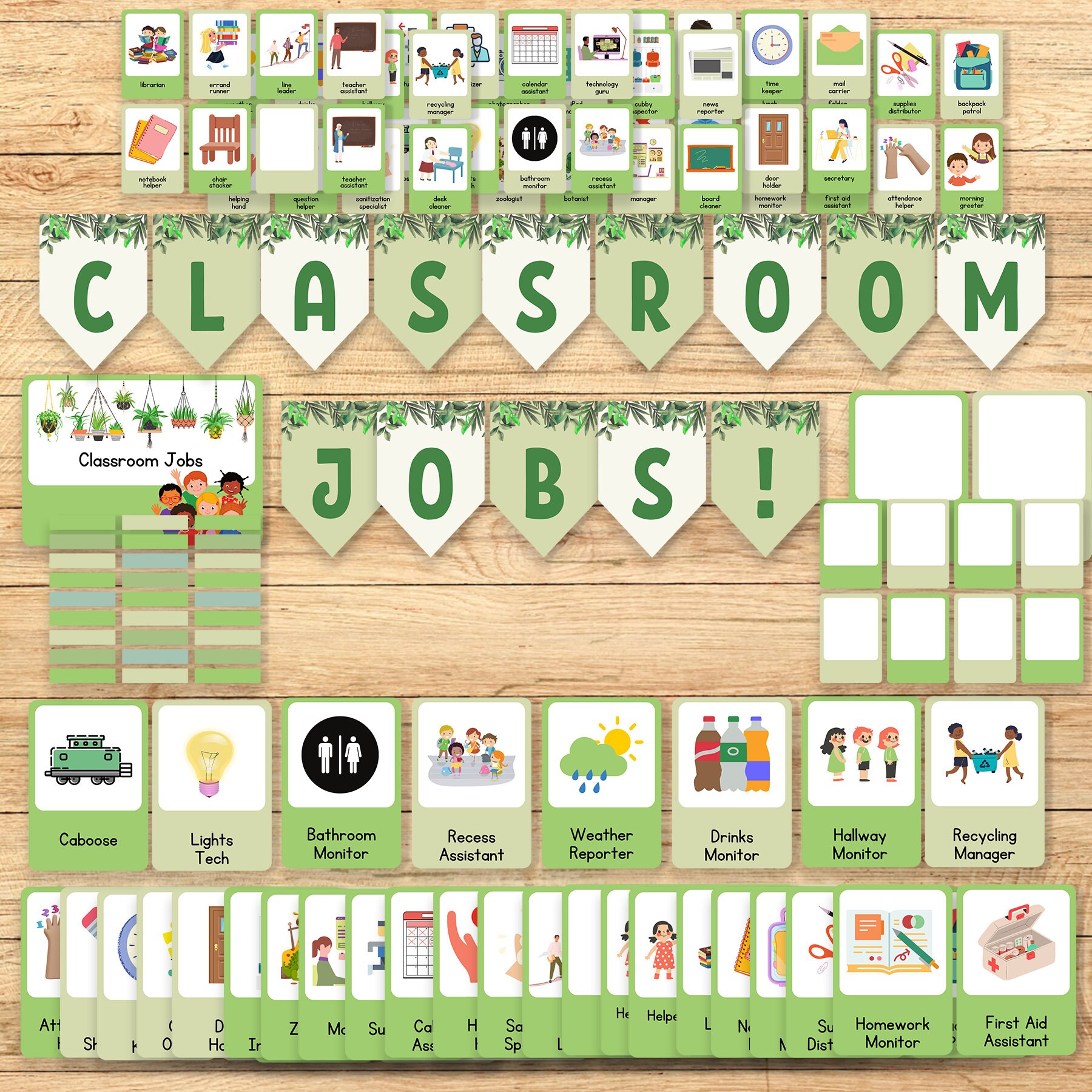 Plants Classroom Jobs Bundle | PNG + PDF + Powerpoint | Editable ...