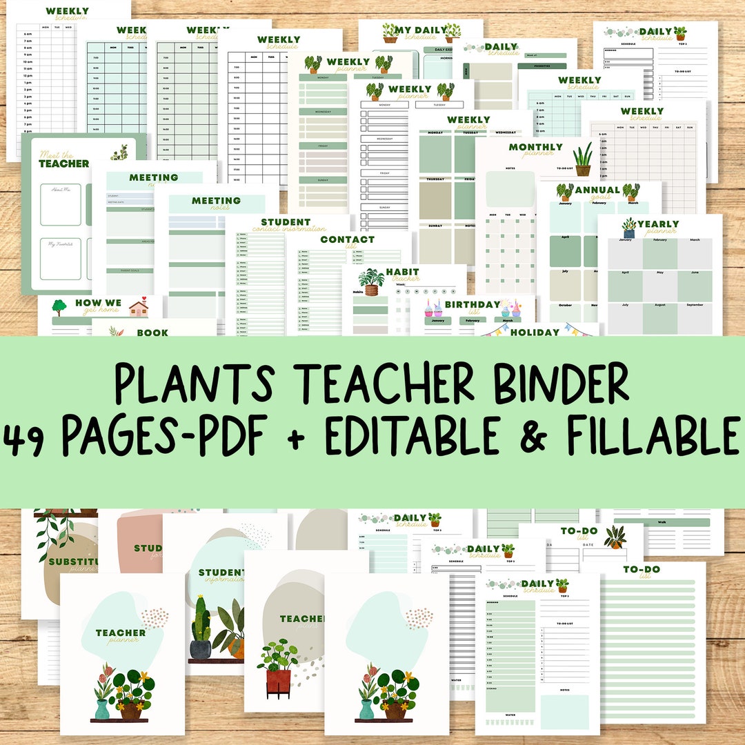 Plants Classroom Teacher Binder Forms Binder Covers, Newsletters Signs ...