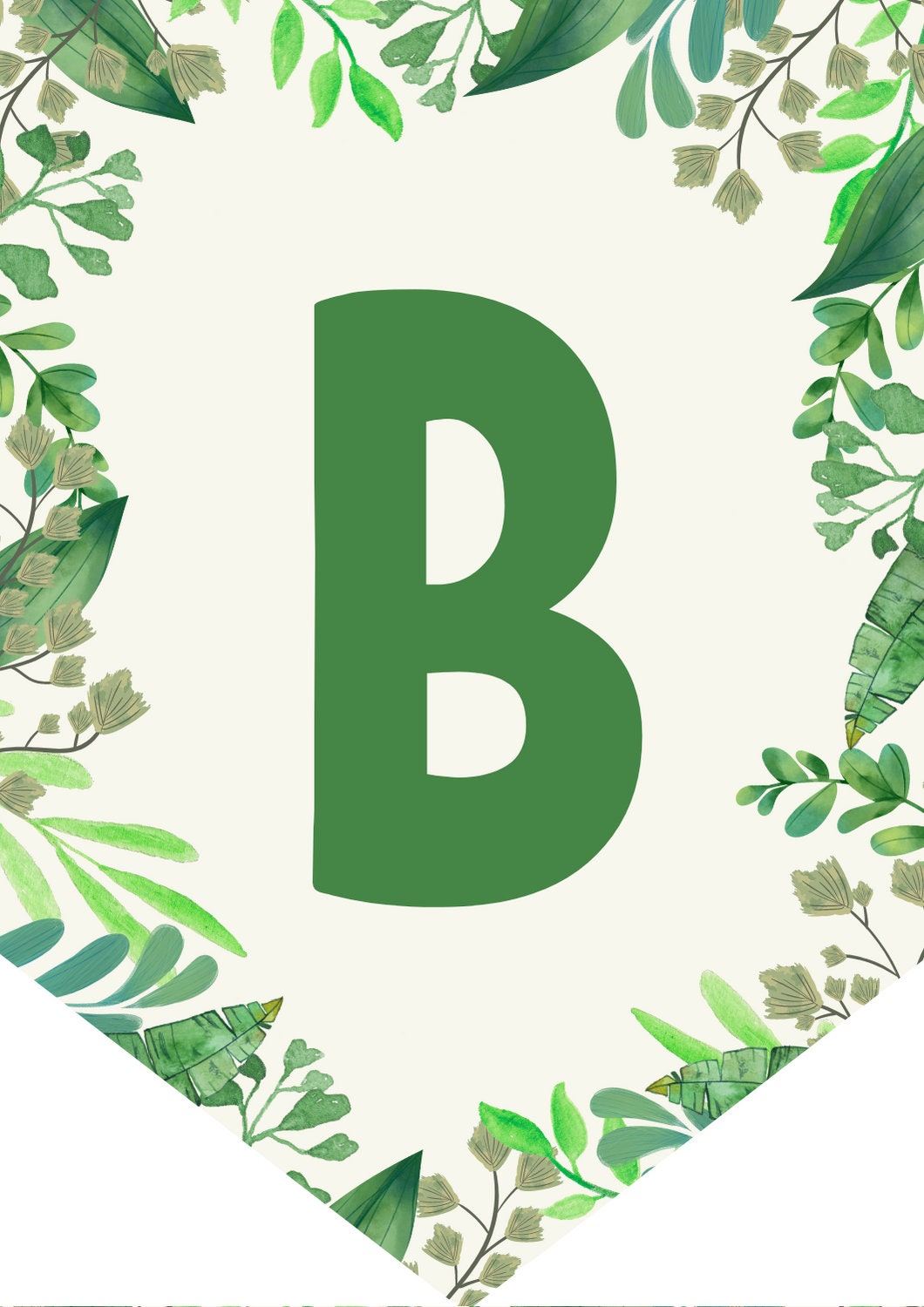 Plants Classroom Bunting Banner Letters PNG PDF Natural Colors ...