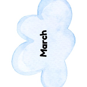 Rainbow Clouds Raindrops Classroom Birthday Wall | PNG + PDF | Natural ...