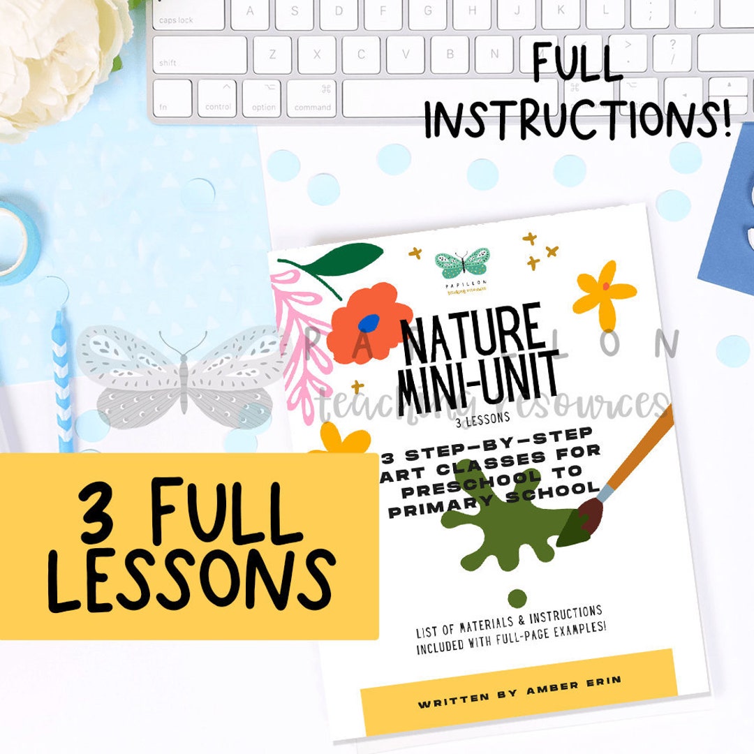 Nature Art Lessons Mini-unit | 3 Art Lessons | Step-by-step Full ...