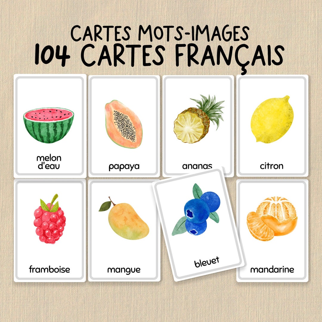 French Food Flash Cards | Printable Nutrition Learning (digital ...