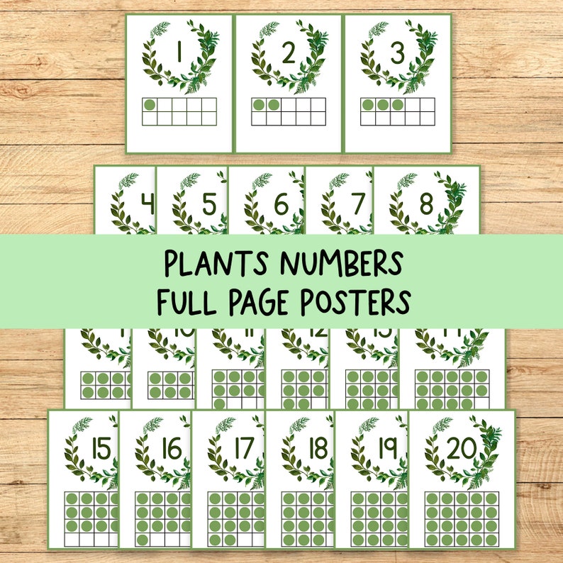 Plants Classroom Number Tally Posters | PNG + PDF | Natural Colors ...