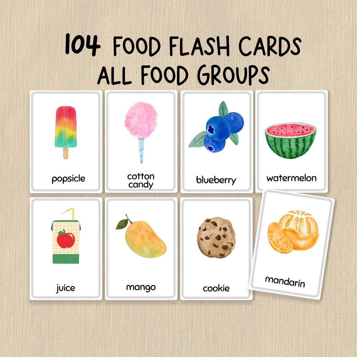 Food Flash Cards | Montessori Homeschool Printable (PDF) - Etsy