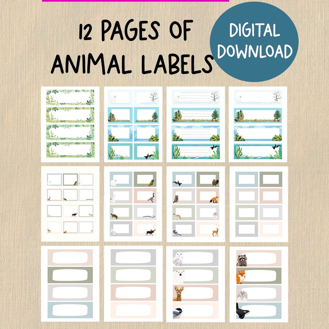 Illustrated North American Animals Labels Bundle | Animal Classroom ...