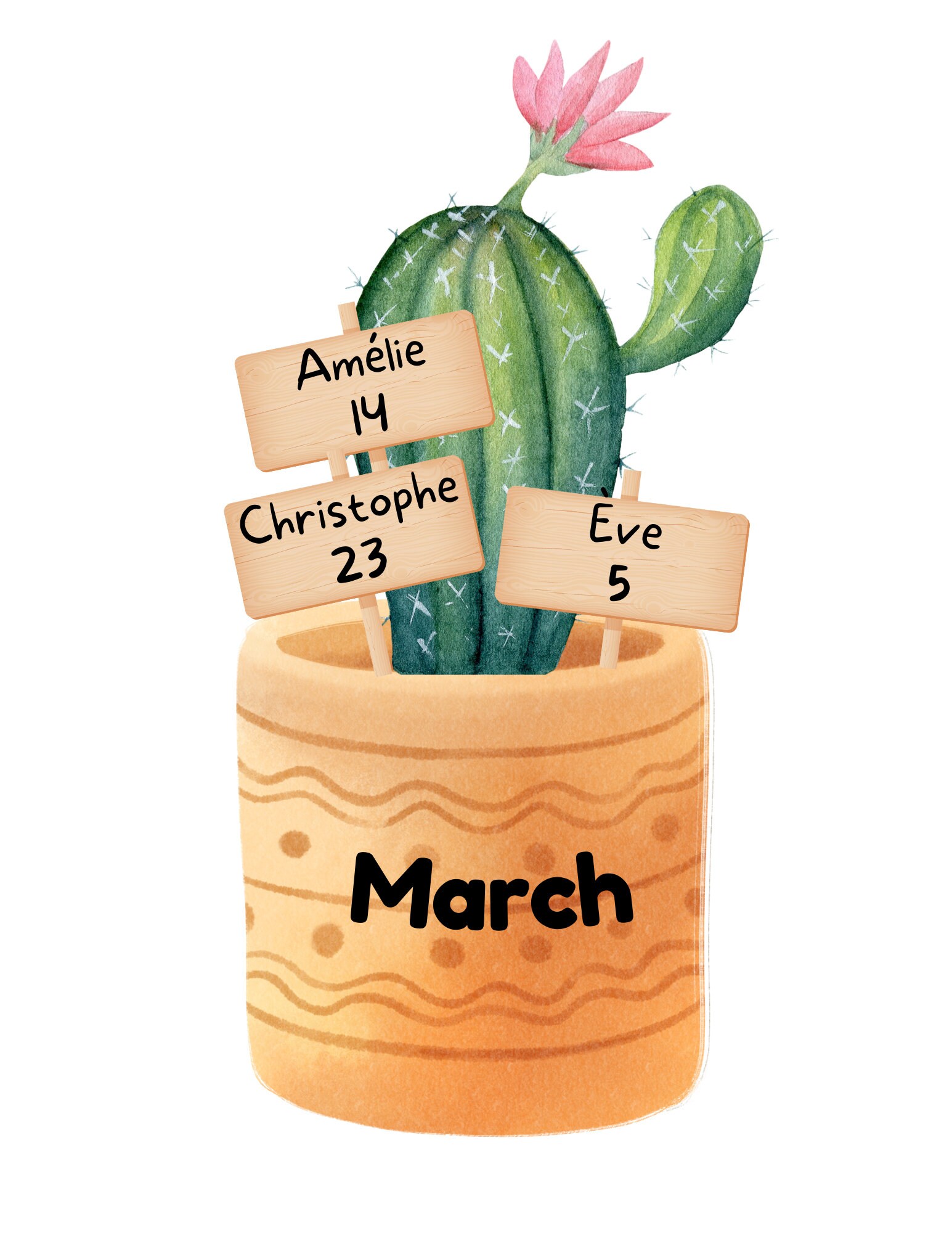 Cactus Classroom Birthday Wall | PNG + PDF | Natural Colors Classroom ...