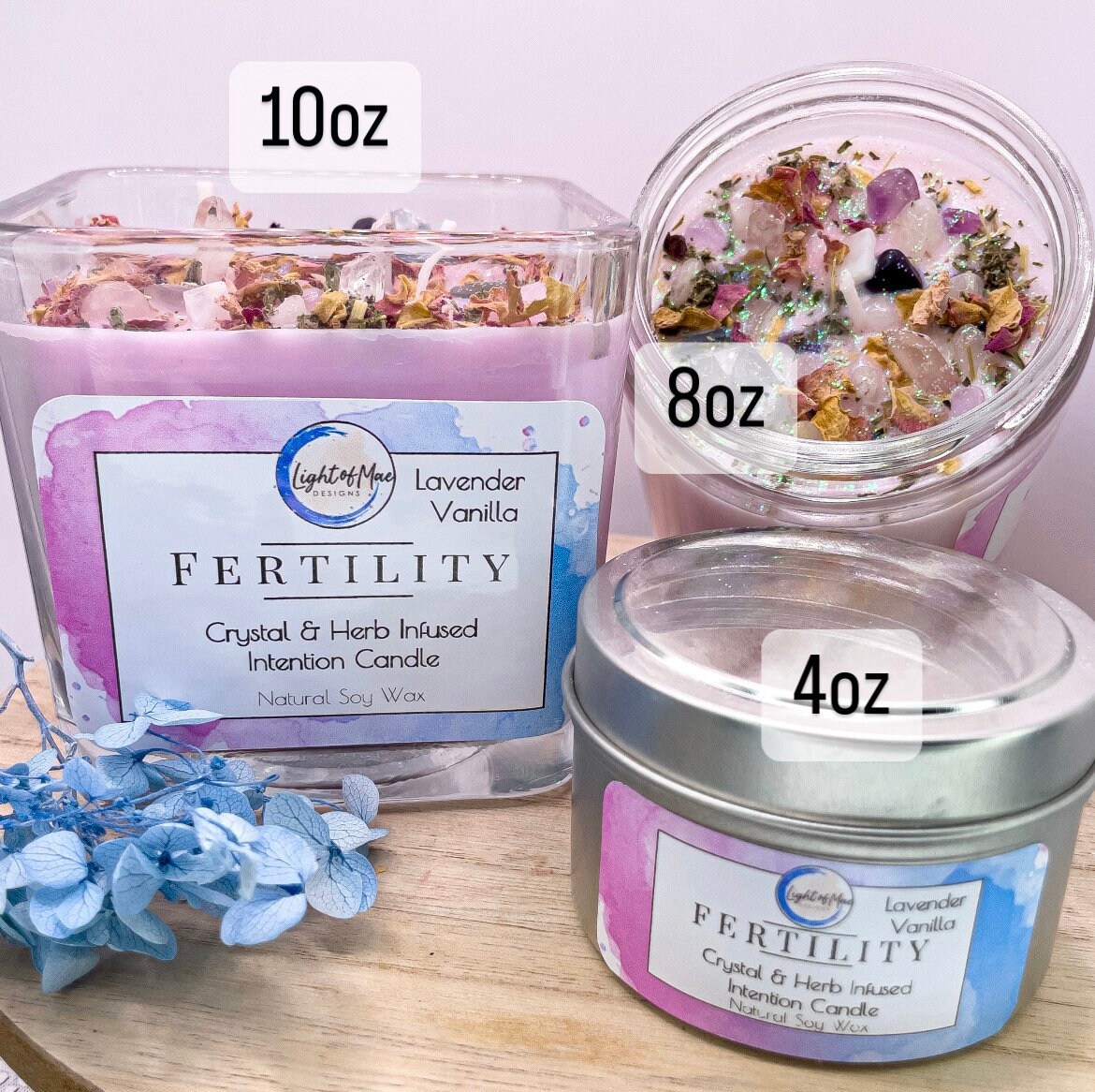 Fertility Gift Set, Fertility Crystal Intention Candle, Manifest ...