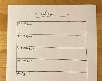 Printable Single Sheet Weekly Planner (banners) - Etsy