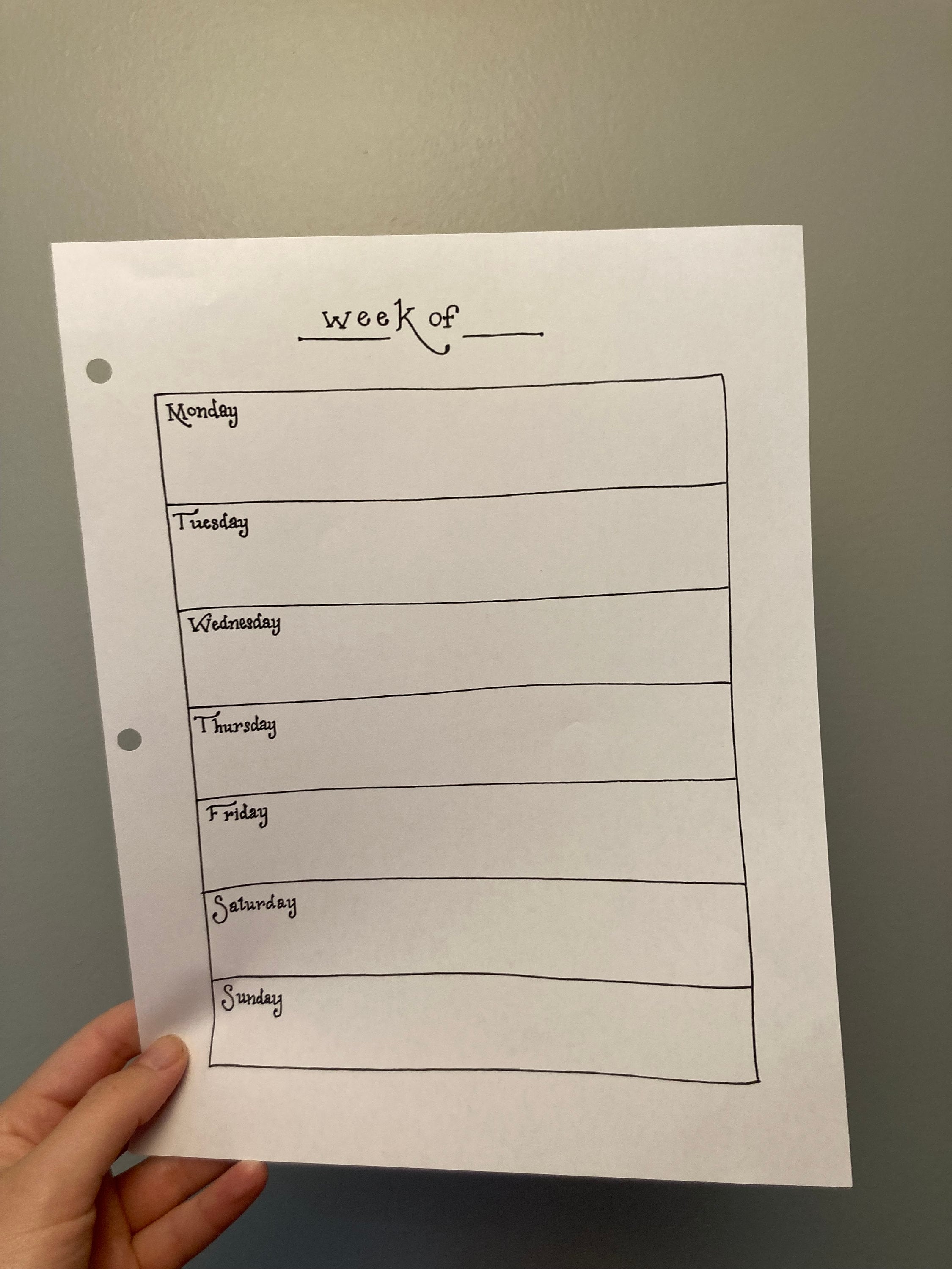 Printable Single Sheet Weekly Planner (bookish) - Etsy