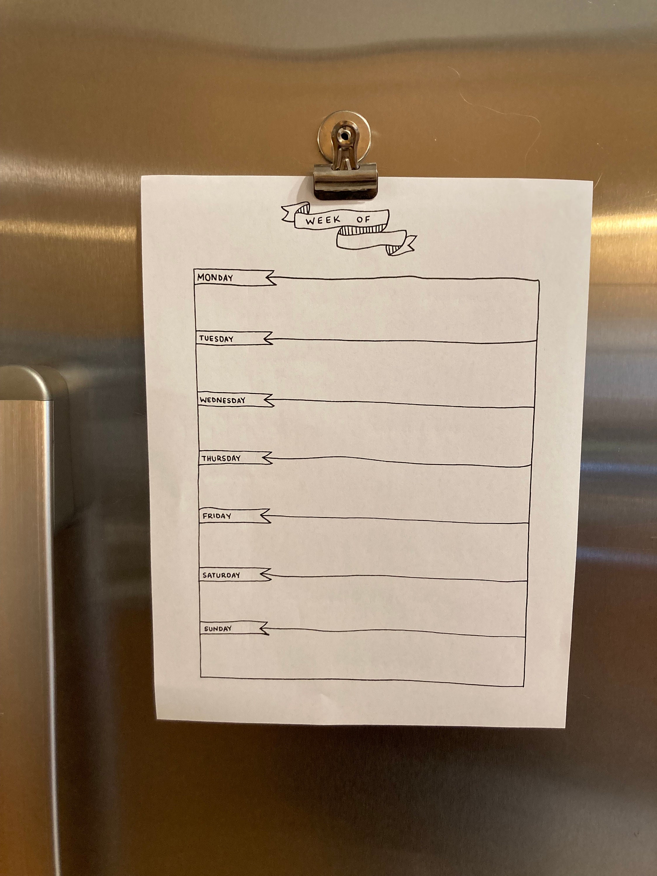 Printable Single Sheet Weekly Planner (banners) - Etsy