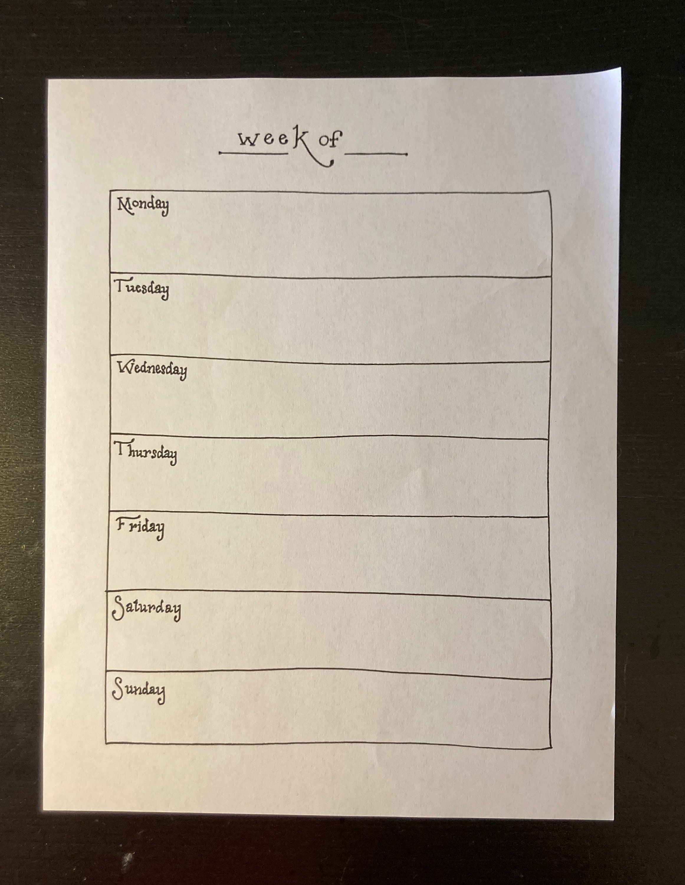 Printable Single Sheet Weekly Planner (bookish) - Etsy