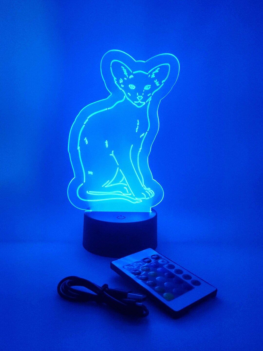 Shorthair Cat RGB Desk Lamp Cute Desk Lamp USB Nightlight Battery ...