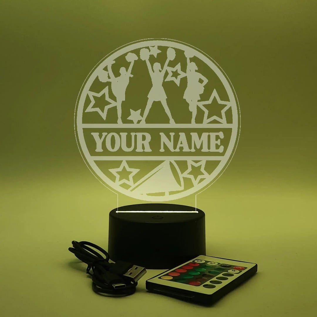 Cheerleading Themed Custom Light up Name Sign | LED Lamp | Desk Lamp ...