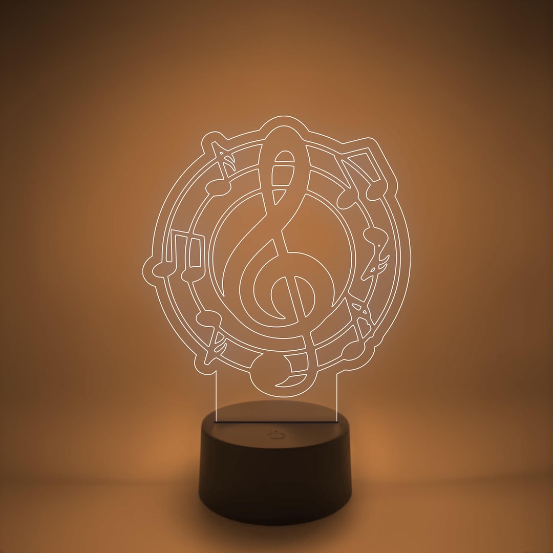 Music Note LED Night Light | Treble Clef Acrylic RGB Lamp for Musicians ...