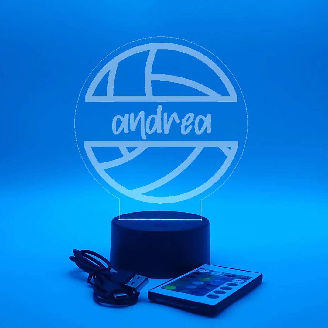 Volleyball Themed Custom Light up Name Sign | LED Lamp | Desk Lamp ...