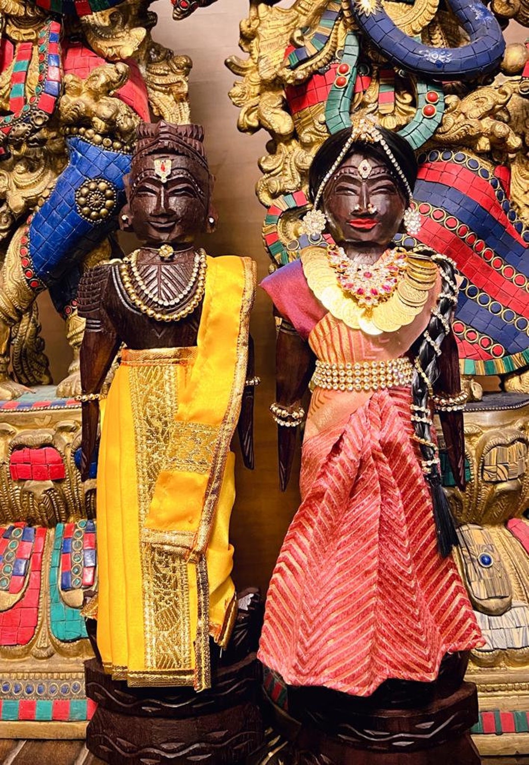 Traditional MARAPACHI WOODEN DOLLS/ Wooden/ Bommai/ Bommala Koluvu ...
