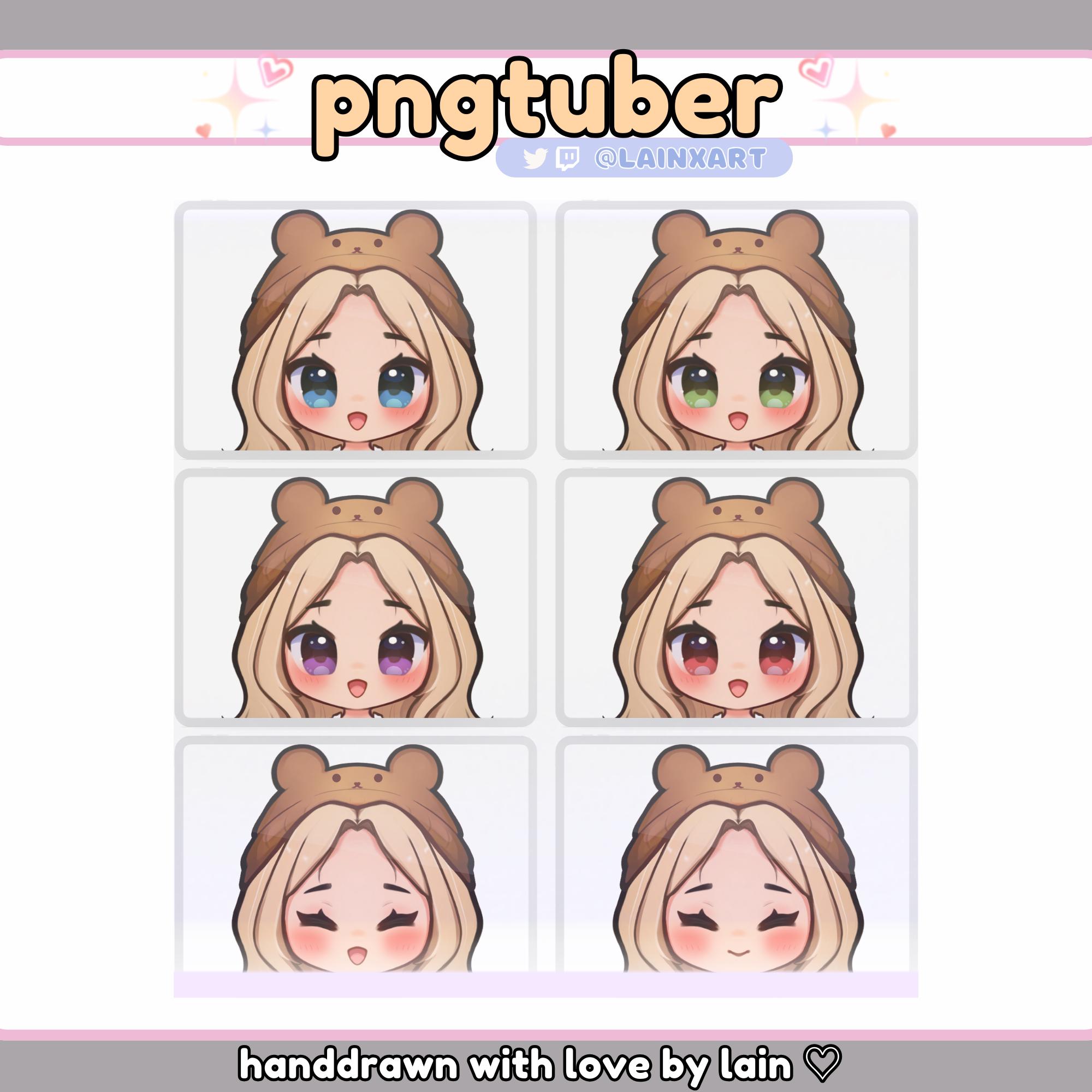 Cute Pngtuber Model BLONDE HAIR Chibi (LIGHT Skin Tone) Kawaii Anime ...
